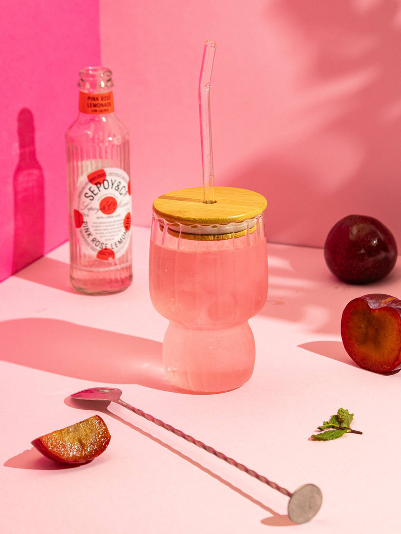 Joey Drinking Glass with Straw 300 ML – Kaanch
