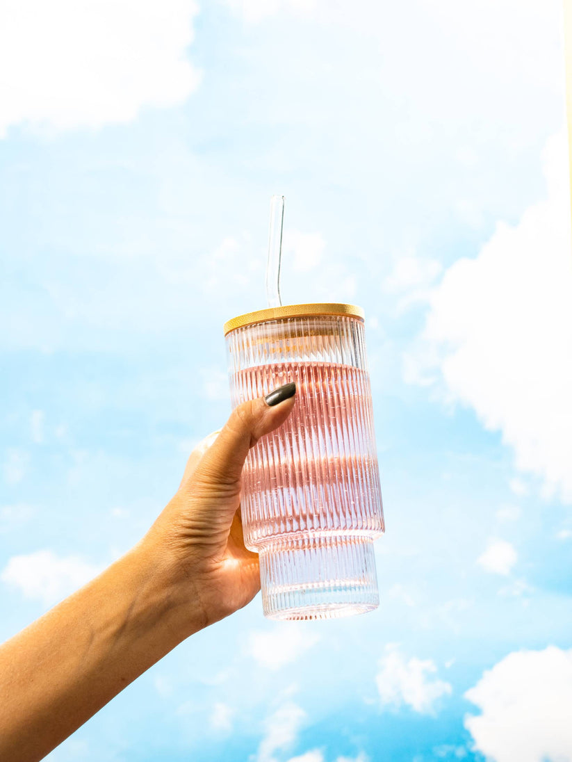 DRINKING GLASS WITH GLASS STRAW 330ML – Kaanch